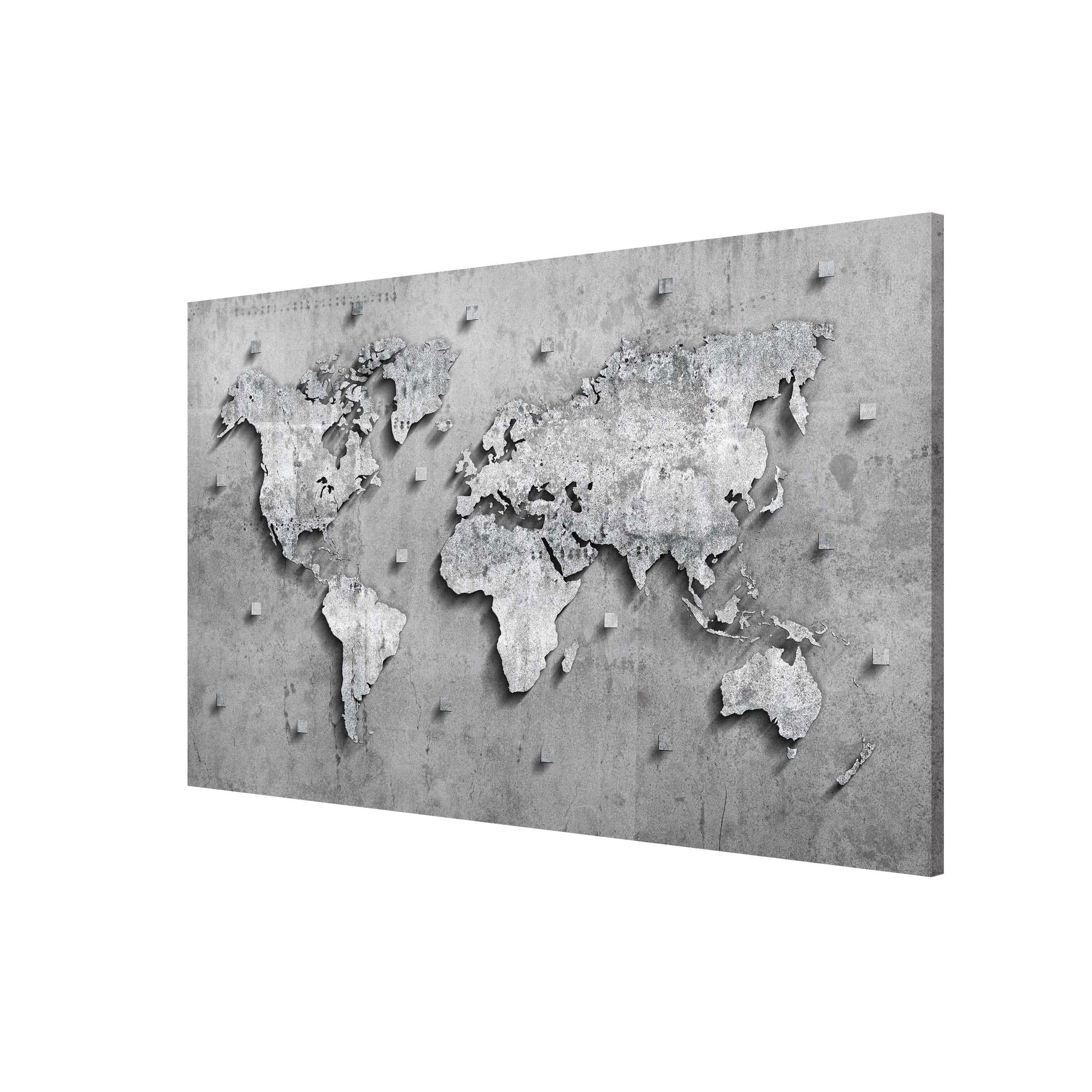 Magnetic Board Concrete World Map Memoboard Magnetic Note - Etsy UK