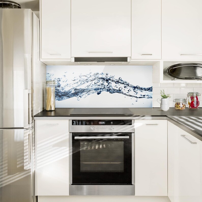 Glass Splashback Water Splash Kitchen Panel Design Ideas - Etsy