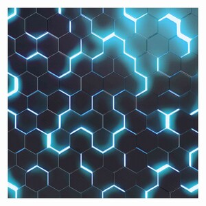 Wallpaper Hexagonal Pattern With Neon Light in Turquoise Gaming Neon ...