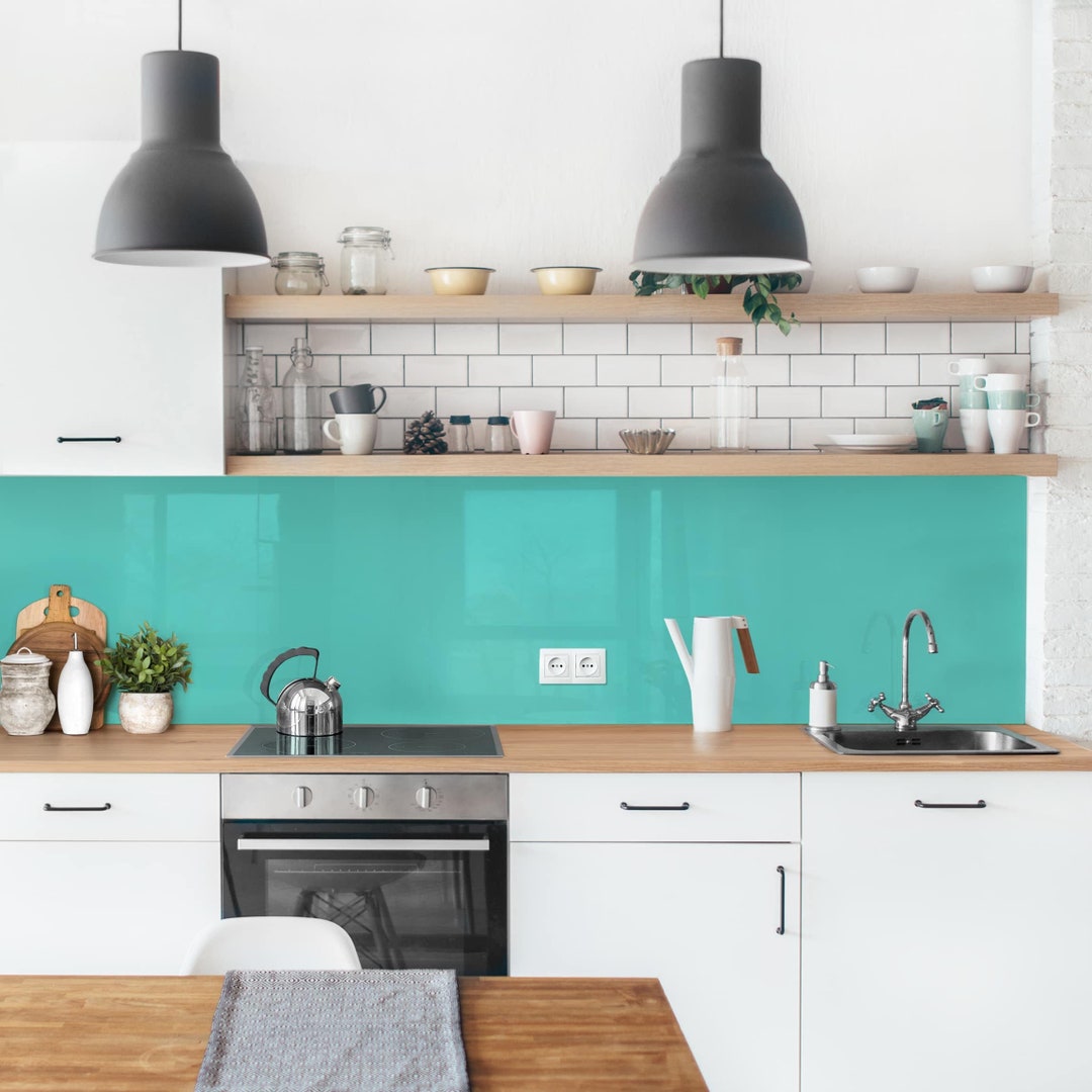 Splashback Turquoise Kitchen Decor Backsplash Design Decoration ...