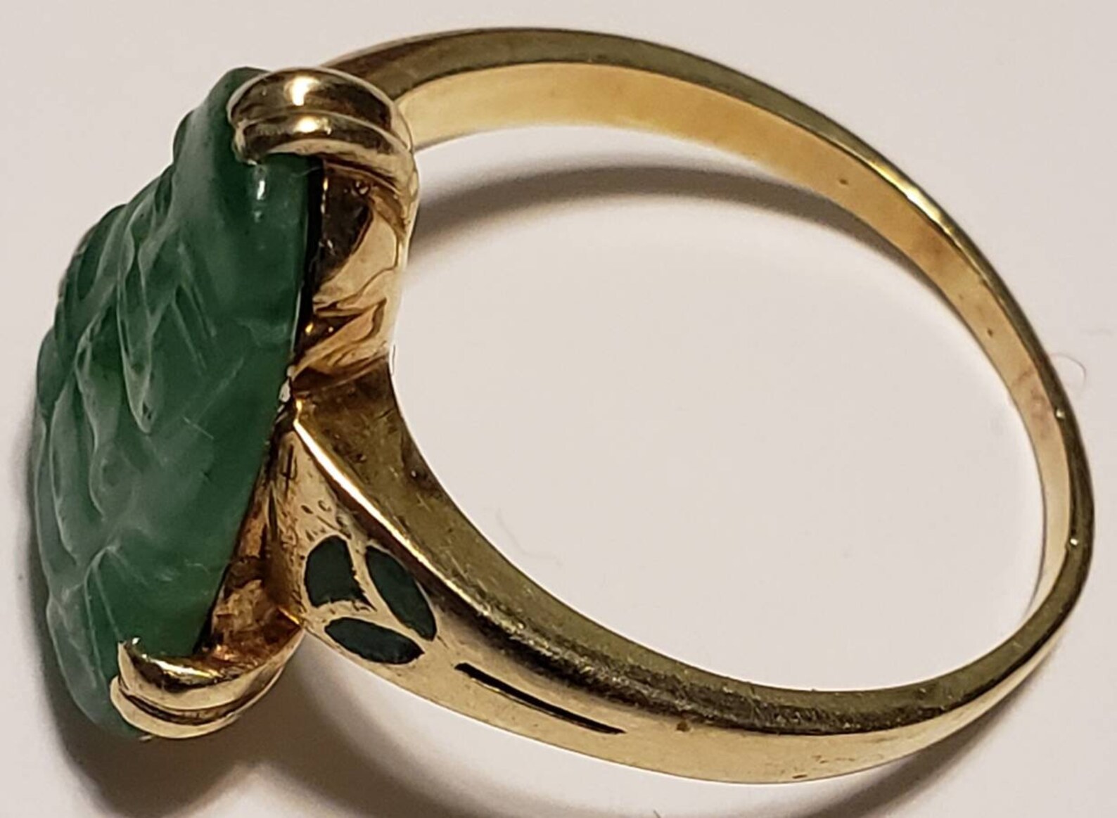 Vintage 14K Gold Chinese Ho Tai Buddha Jade Ring - Etsy