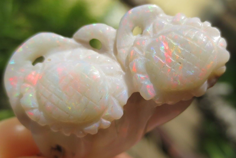 Antique Chinese Carved Opal Flower Pendant 14k Gold - Etsy