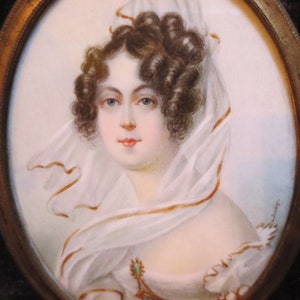 Antique 1800-1820 French Isabey Miniature Portrait Painting - Etsy