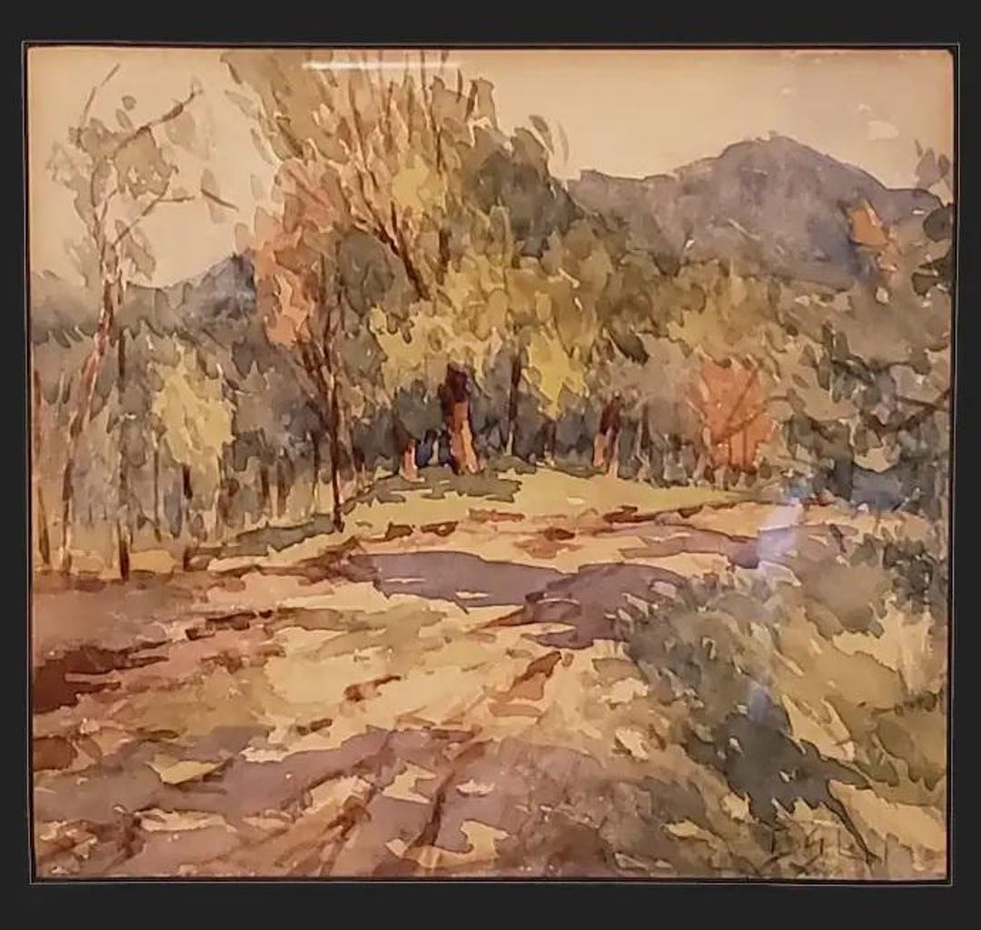Antique California Landscape Watercolor Painting by Bertha Stringer Lee ...
