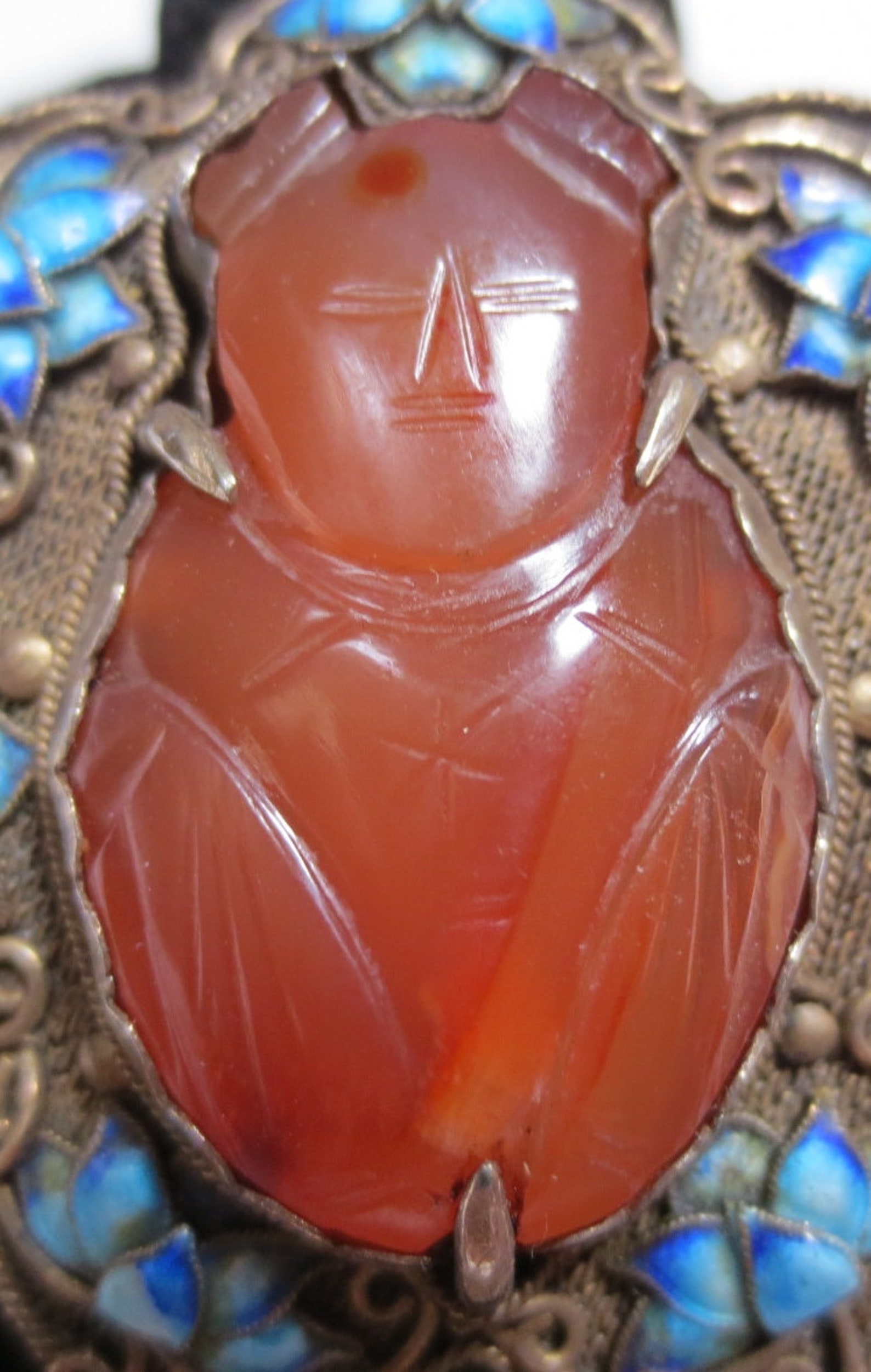 Lovely Chinese Silver Lotus Flower Enamel Brooch Carved - Etsy