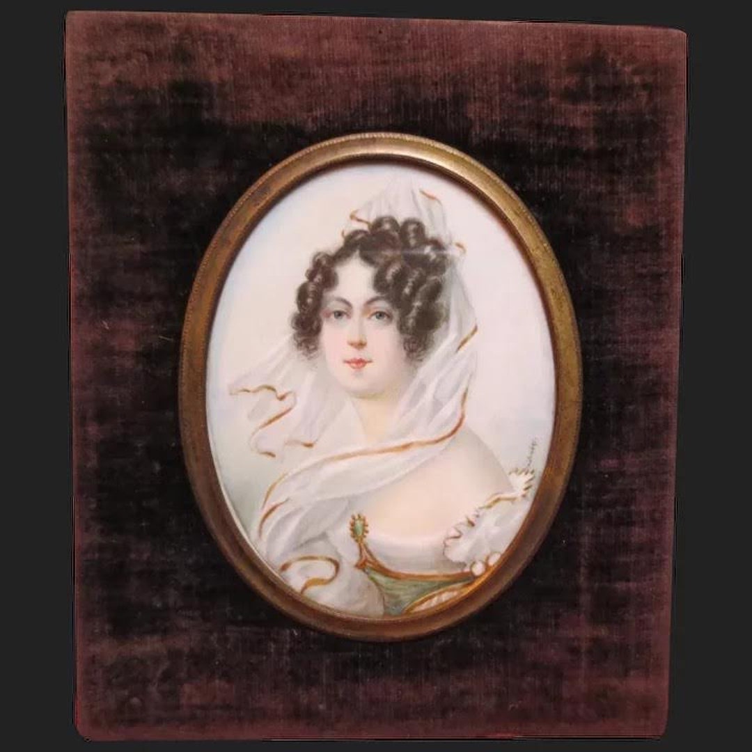 Antique 1800-1820 French Isabey Miniature Portrait Painting - Etsy