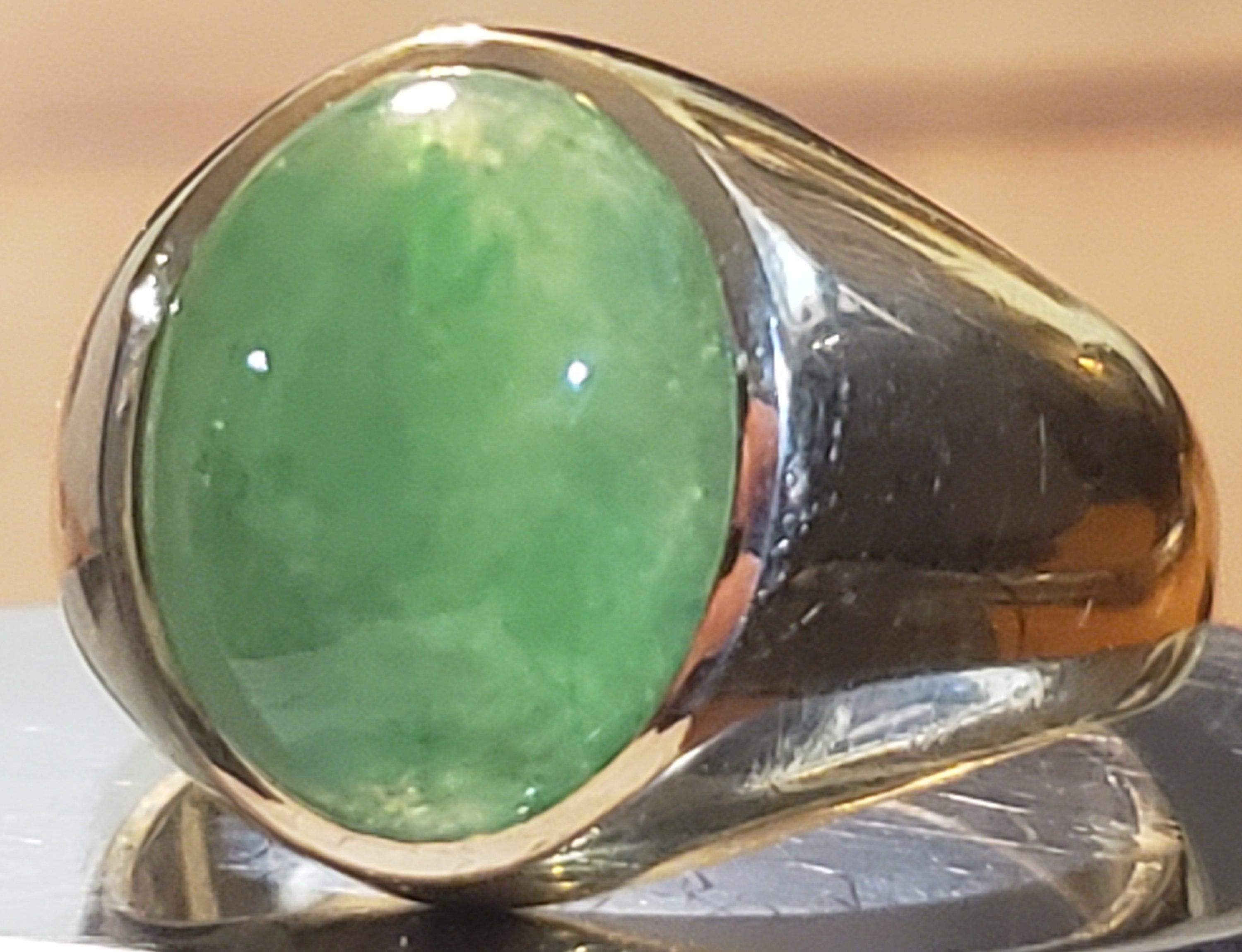 Men's Vintage 14k Gold Jade Ring - Etsy