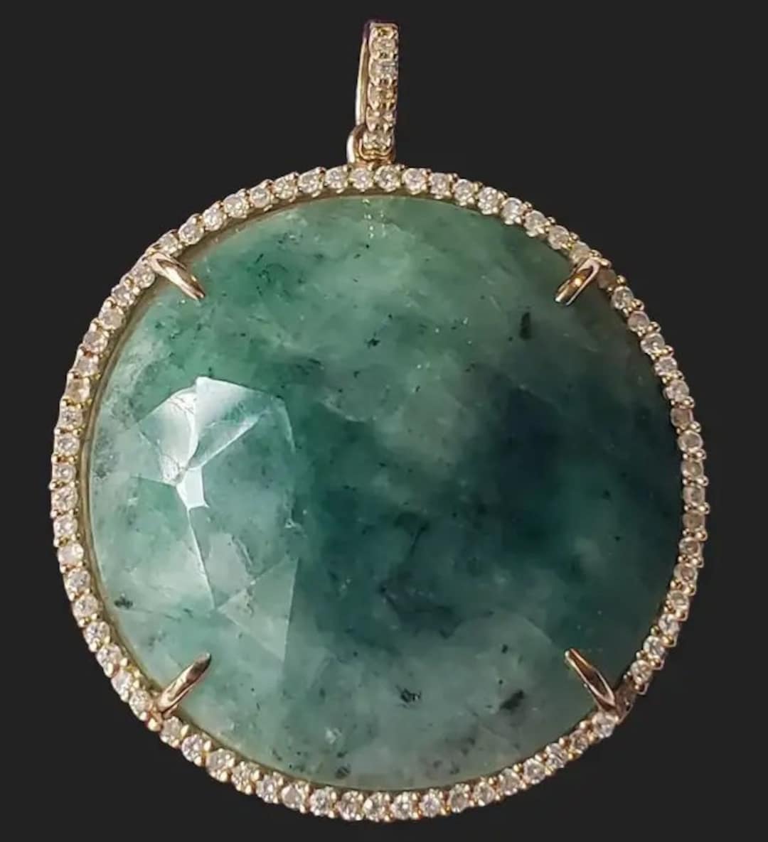 Designer Getana & Co 14k Gold Diamond Emerald Pendant - Etsy
