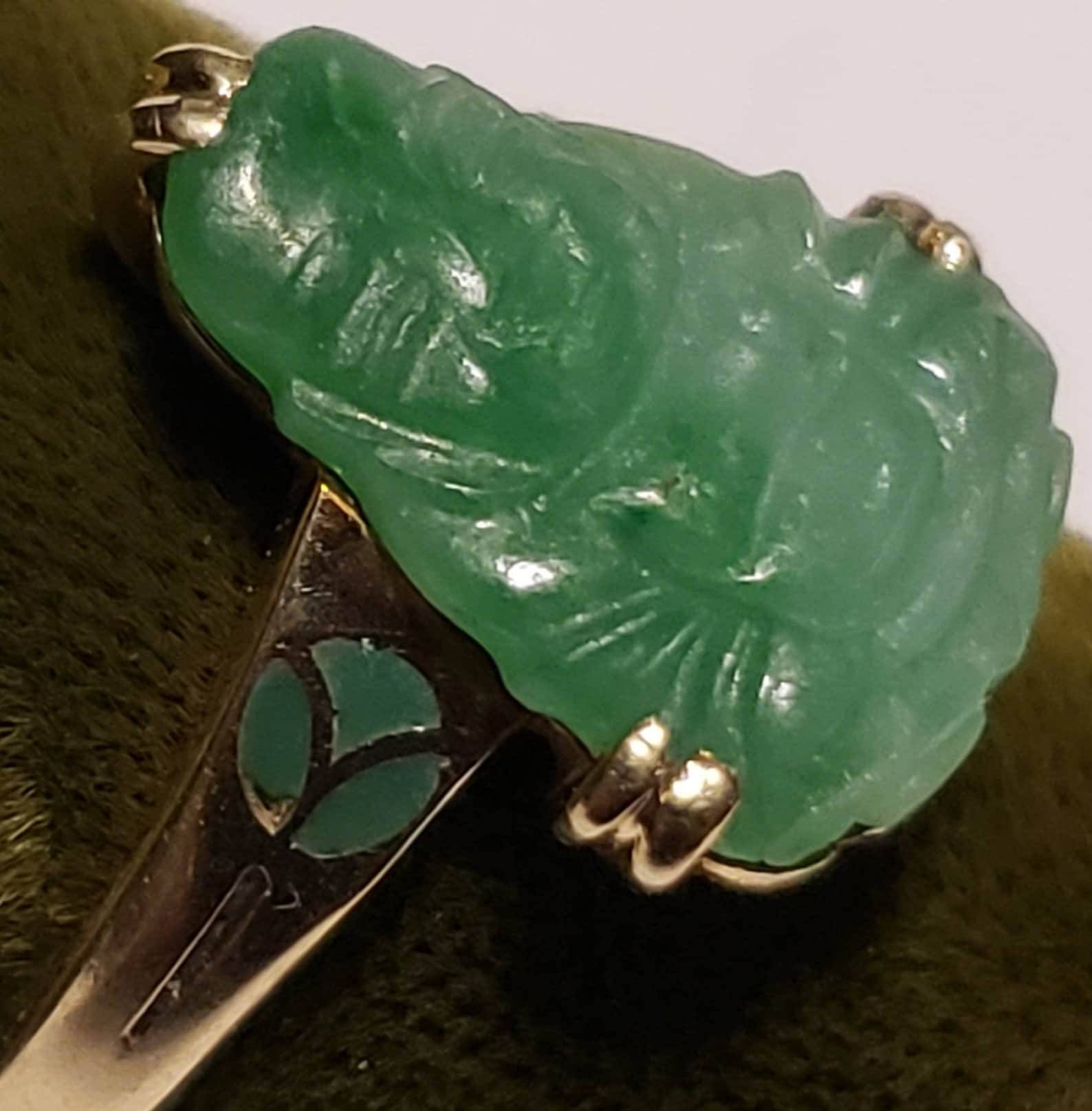 Vintage 14K Gold Chinese Ho Tai Buddha Jade Ring - Etsy