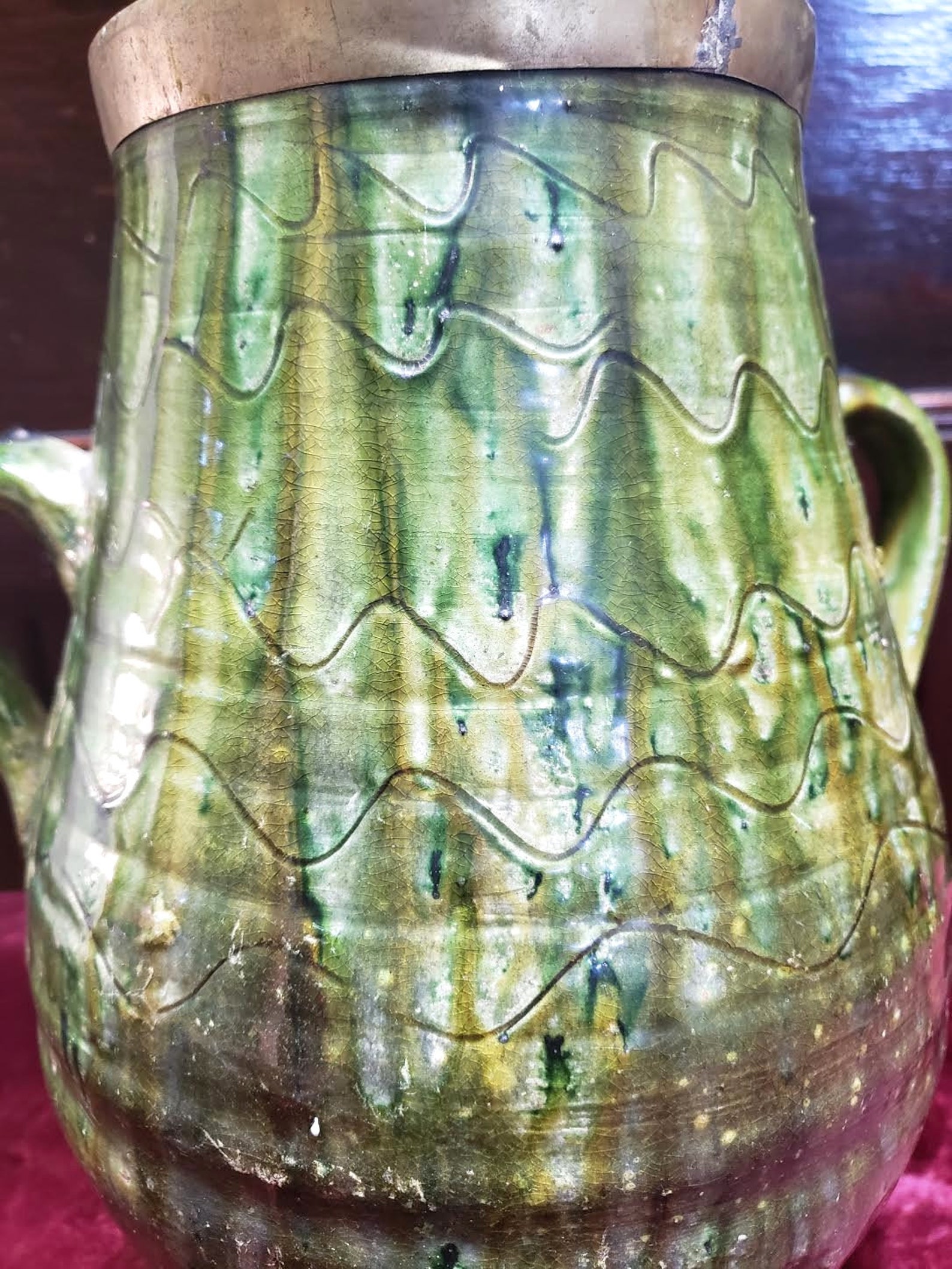 17th Century Border Ware Pottery Jug Vase Tudor Green - Etsy