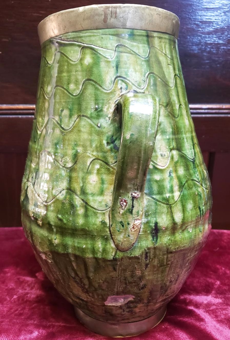 17th Century Border Ware Pottery Jug Vase Tudor Green - Etsy