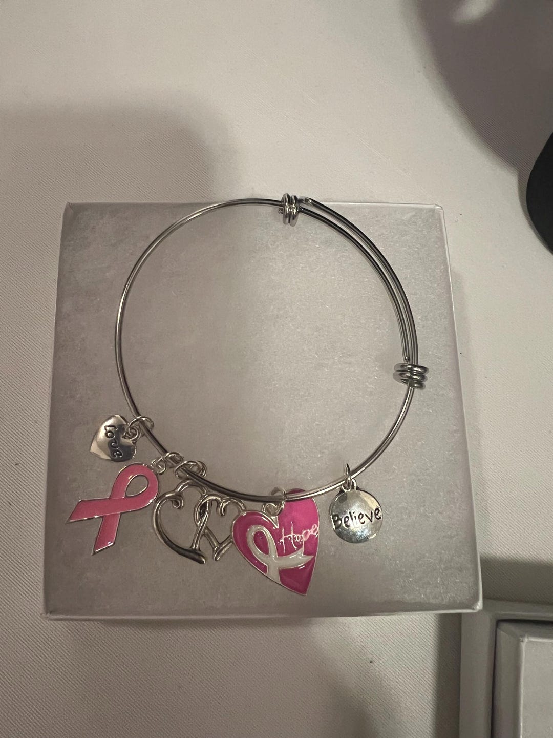 Expandable Breast Cancer Awareness Bracelet - Etsy