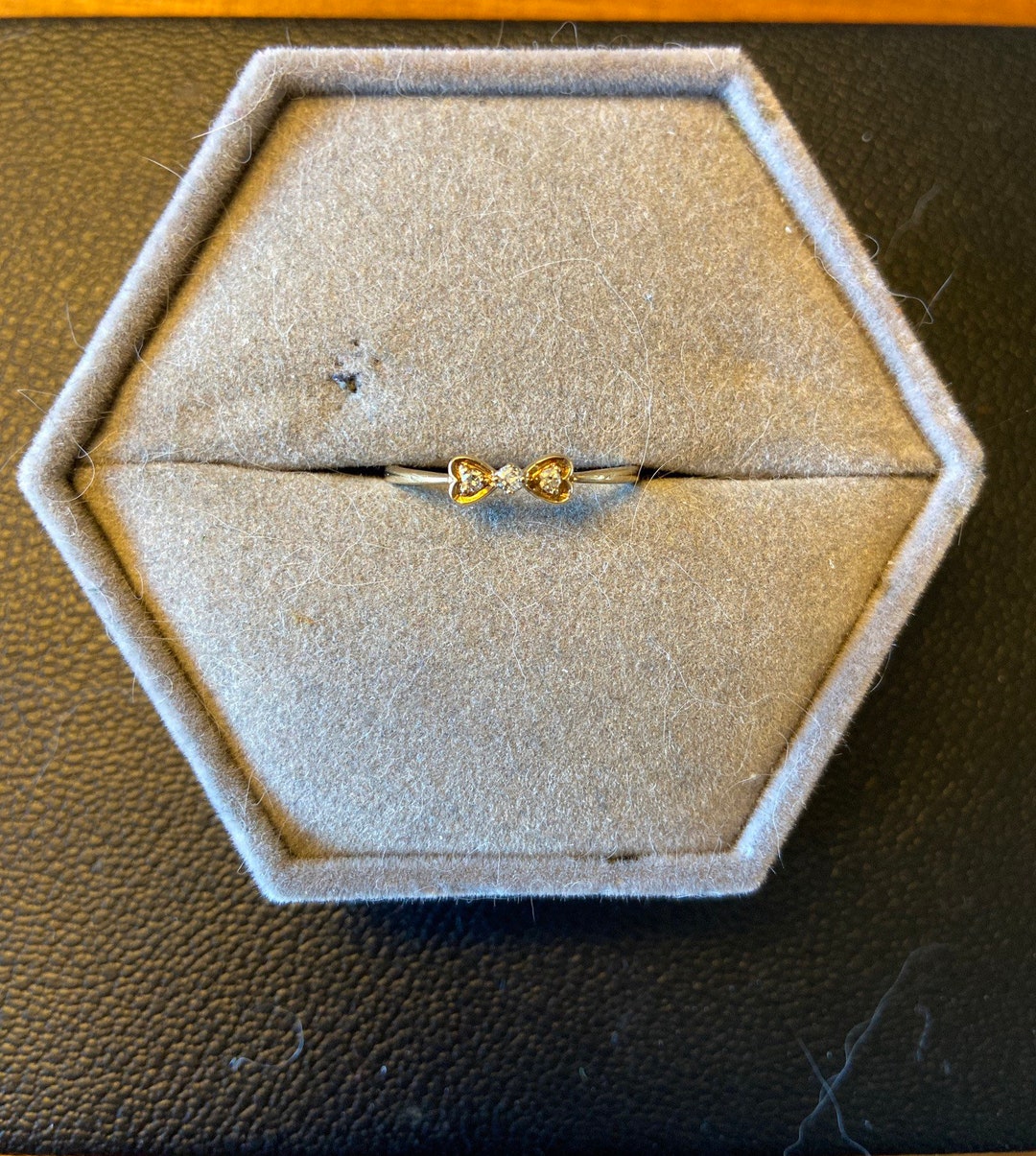 10k Yellow Gold & Diamond Heart Motif Ring Size 7 1.10 Grams - Etsy