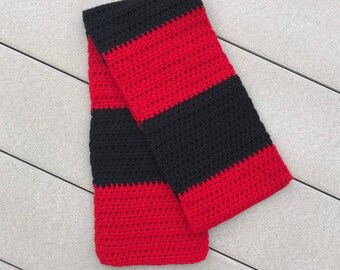 Red and Black Scarf | Etsy