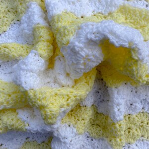 Yellow Baby Blanket Crochet Handmade, Knitted Baby Blanket, Baby ...