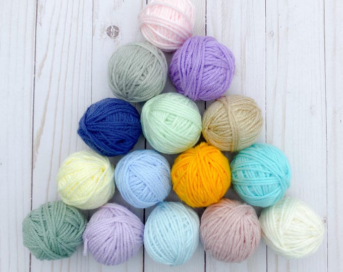 Pastel Yarn, Destash Yarn, Granny Square Yarn, Scrap Yarn Balls, Yarn ...