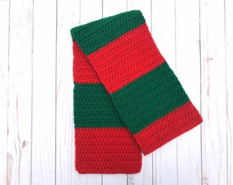 Red and Green Scarf | Etsy