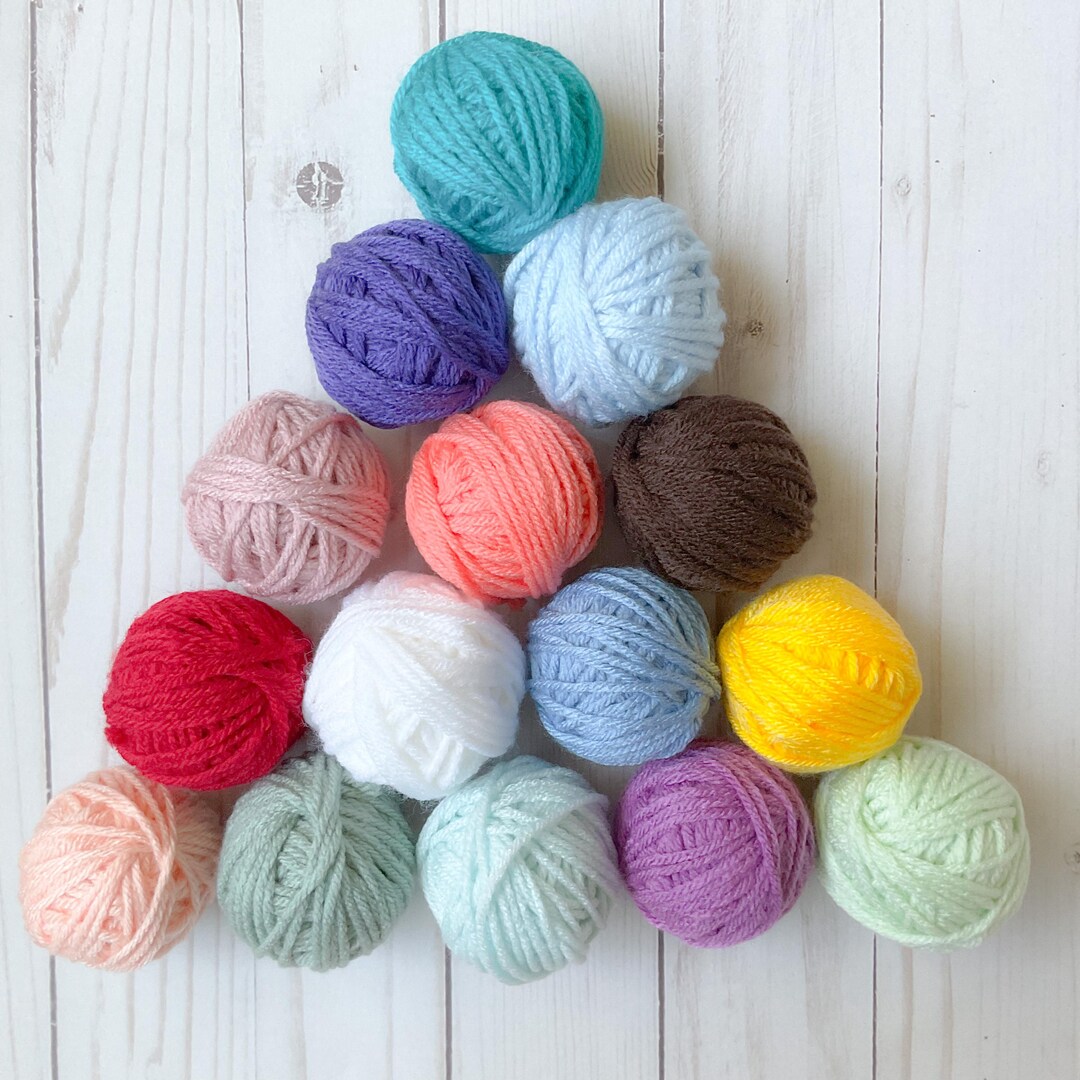 Destash Yarn Lot, Granny Square Yarn, Mini Yarn Skeins, Scrap Yarn Bag ...