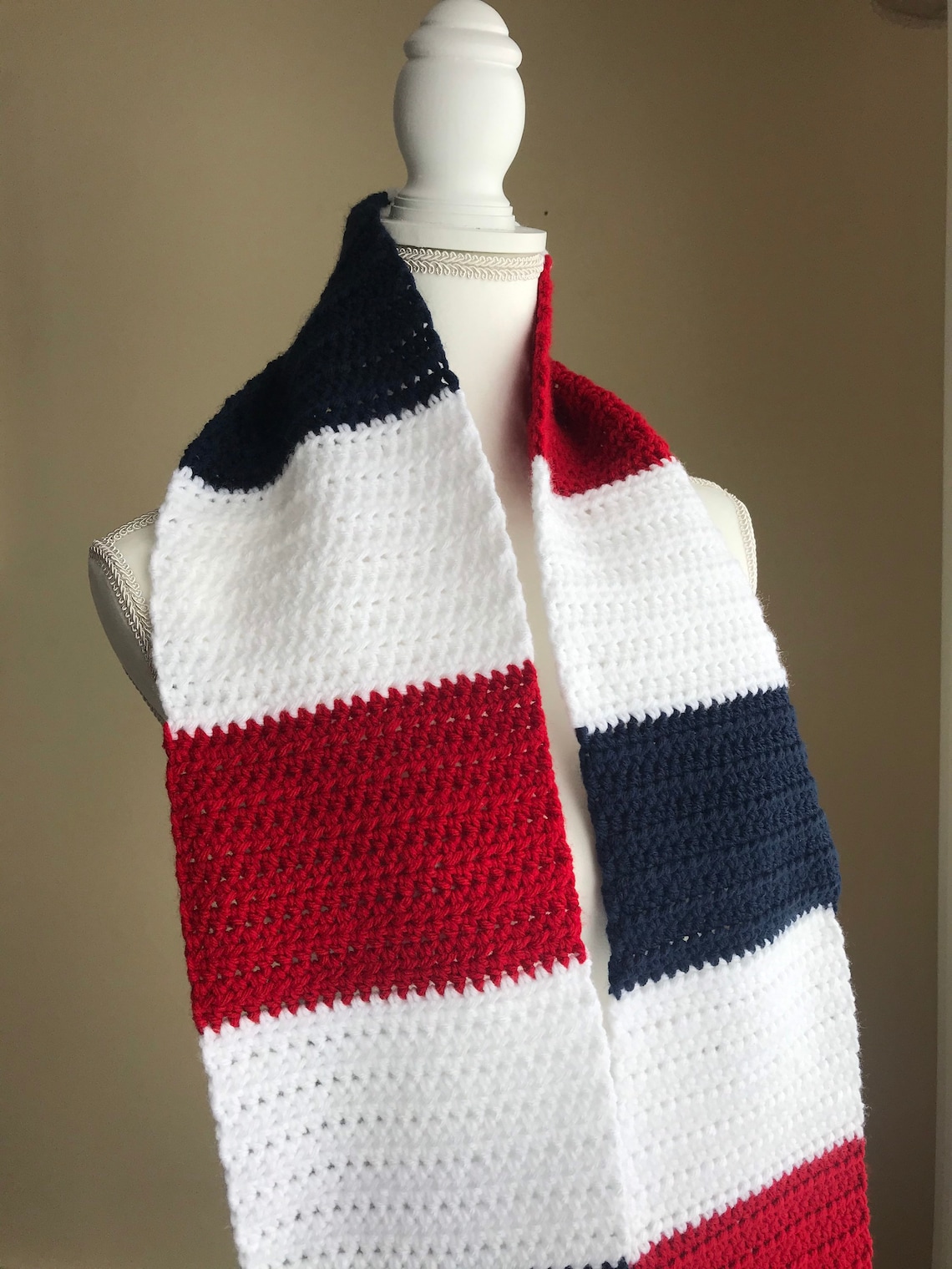 Red White and Blue Scarf Patriotic Scarf Flag Scarf Unisex | Etsy