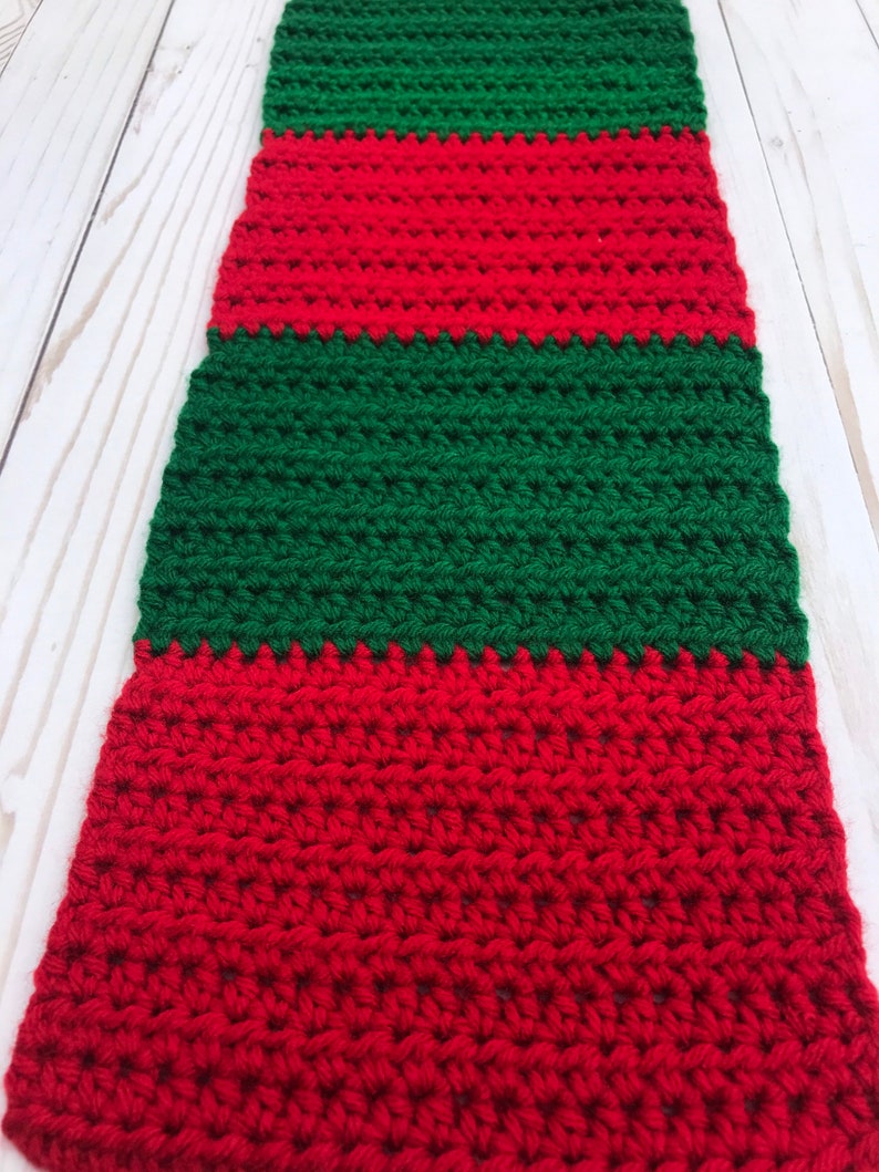 Red and Green Scarf Crochet Christmas Scarf Winter Scarf | Etsy