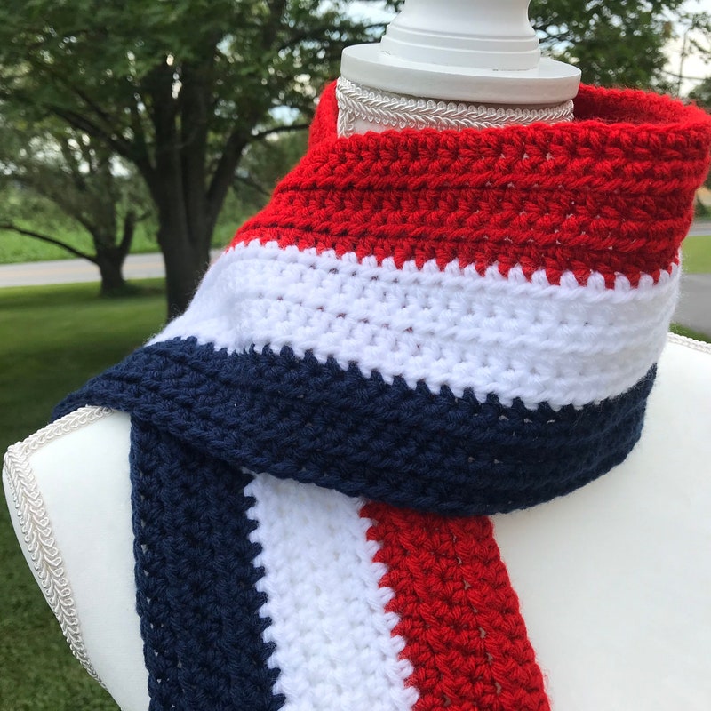 Red White Blue Scarf - Etsy