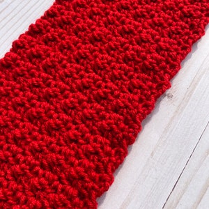 Red Scarf, Crochet Scarf Women, Warm Scarf Men, Christmas Scarf, Winter ...