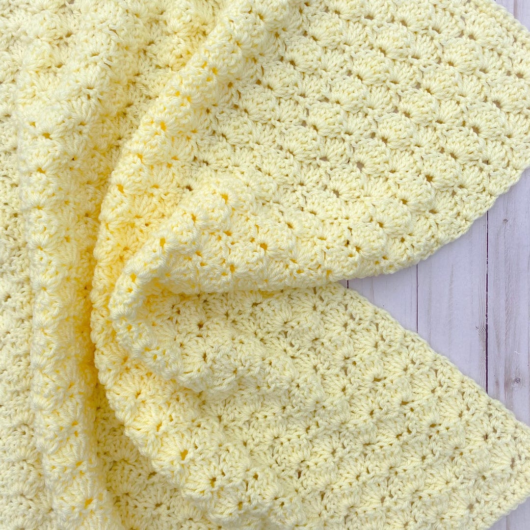 Yellow Baby Blanket, Handmade Crochet Baby Blanket, Gender Neutral Baby ...