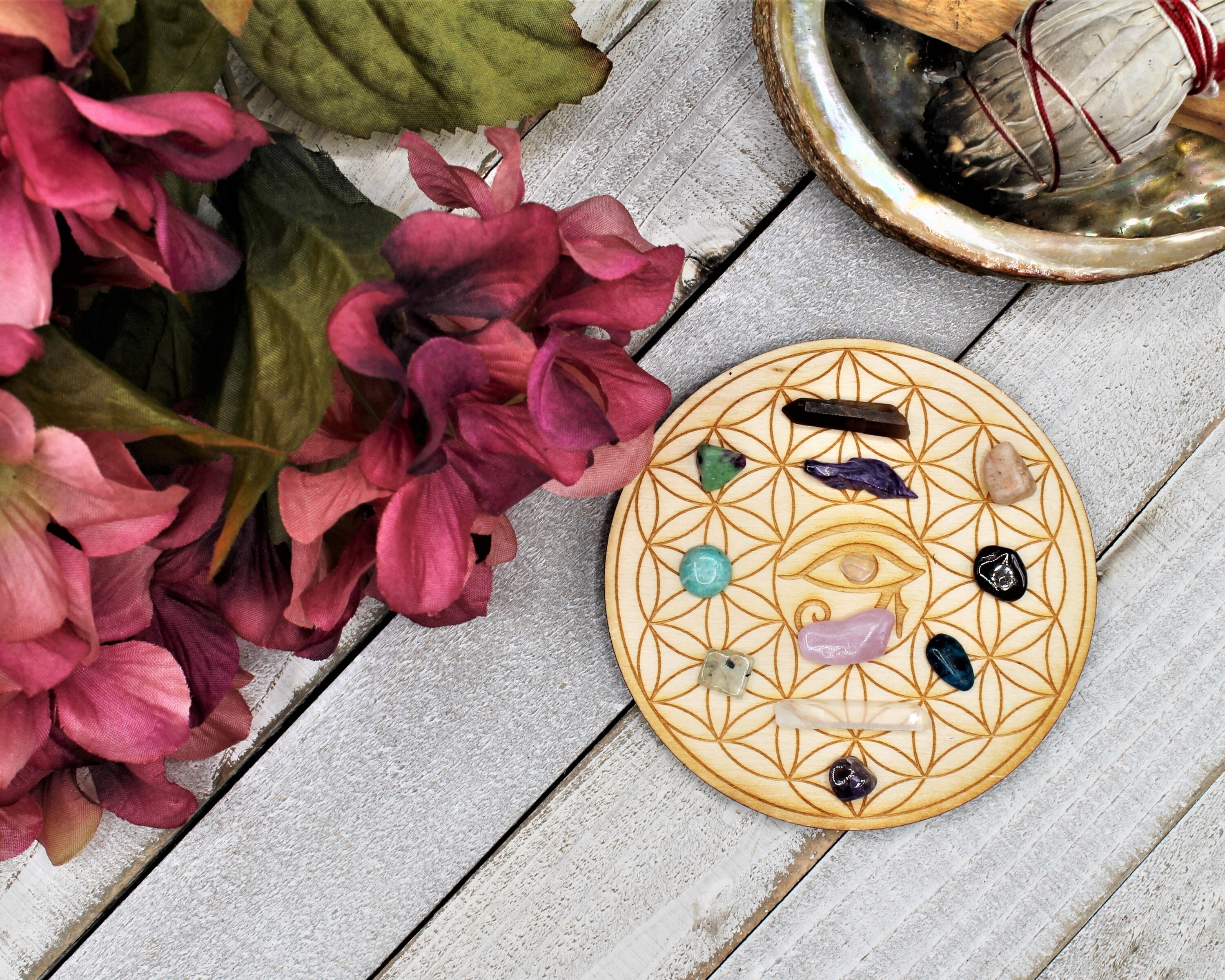 Crystal Grid Set Beginner Crystal Set Quartz Shard Prehnite - Etsy