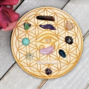 Crystal Grid Set, Beginner Crystal Set, Quartz Shard, Prehnite Tumble ...