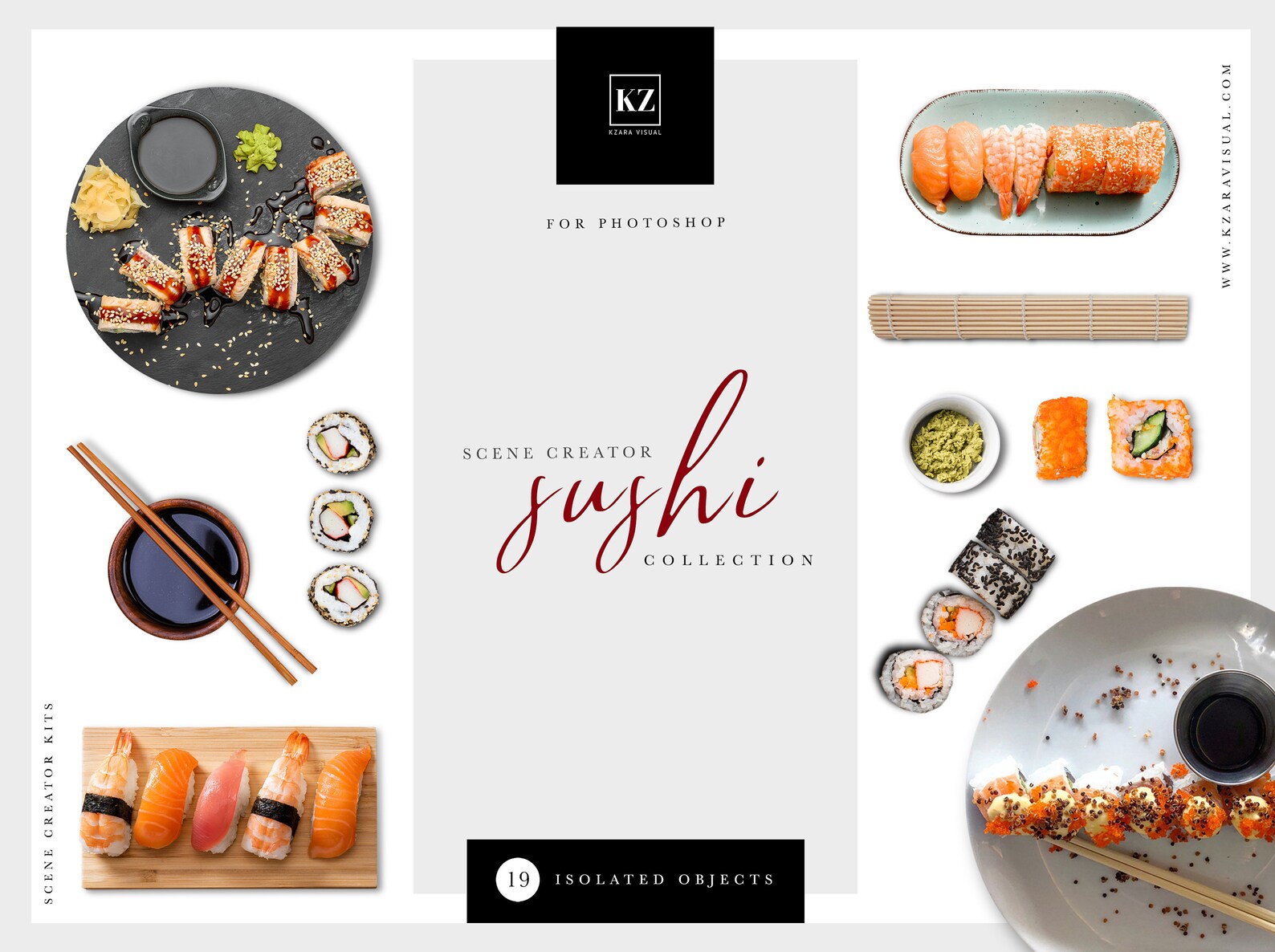 Scene Creator Sushi Theme 07. Designed by Creatives for Creatives. Flat ...