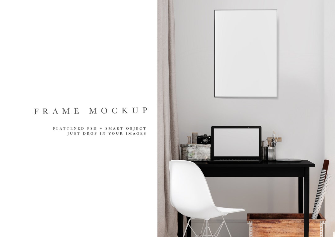 Frame Mockup #725, Black Portrait Photo Frame Mockup, Office Frame Mock ...