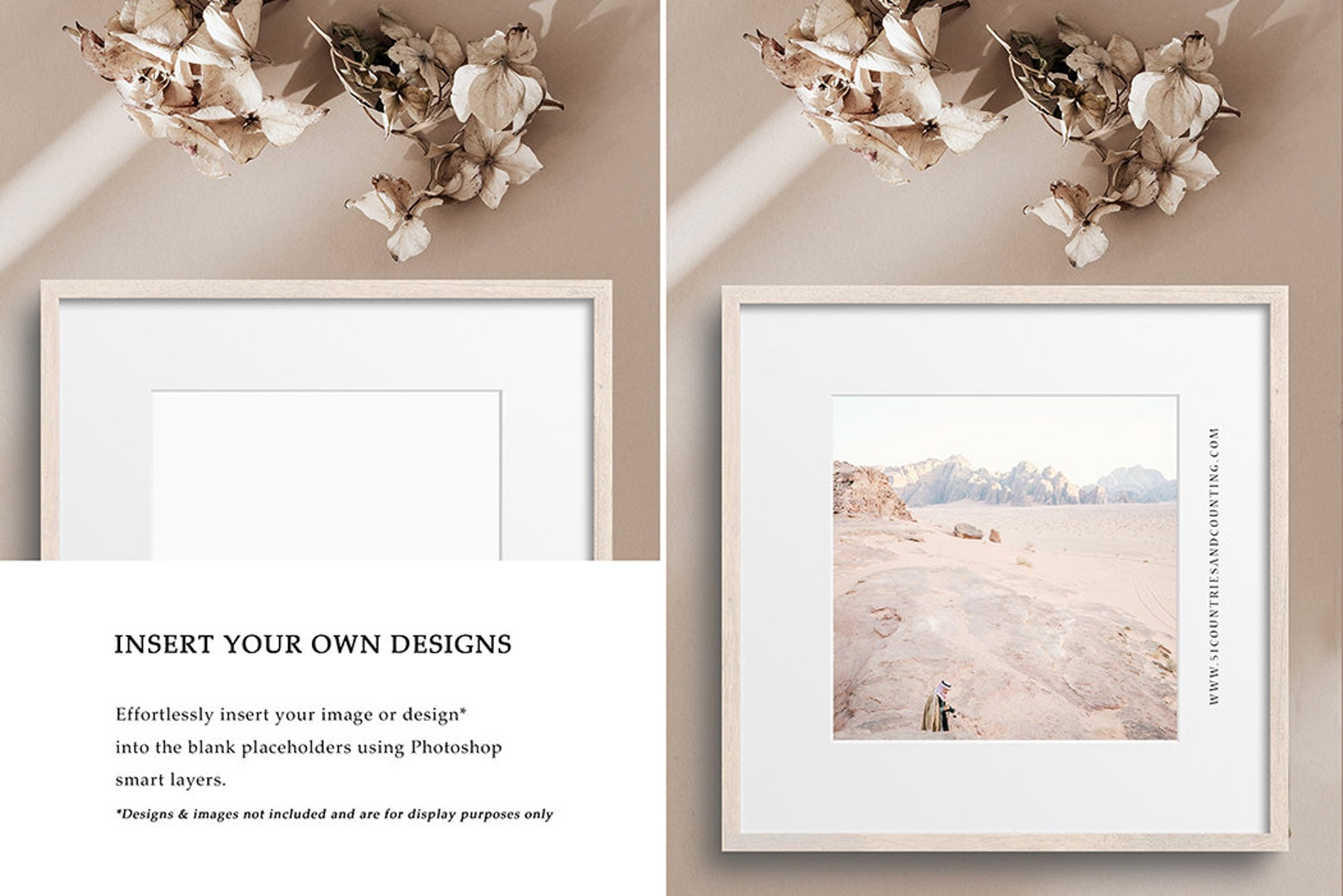 Frame Mockup #303, Birch Wood Square Picture Frame Mockup, Light Wood ...