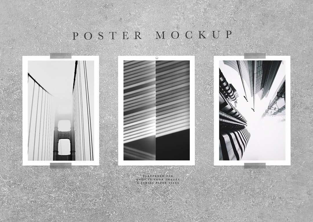 Frame Mockup 219 3 Frame Portrait Poster Mockup Gallery - Etsy