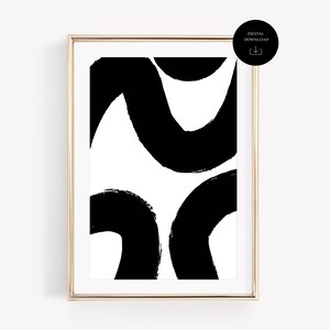 Set Black and White Abstract Body Poster, Human Form Wall Art Print ...