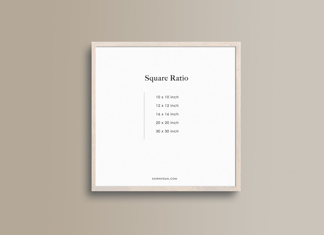 Frame Mockup 230, Beige Wood Square Frame Mockup, Styled Thin Frame ...