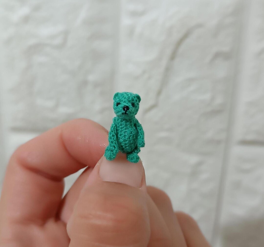Extreme Micro Teddy Bear Turquoise Miniature Handmade Teddy Bear OOAK ...