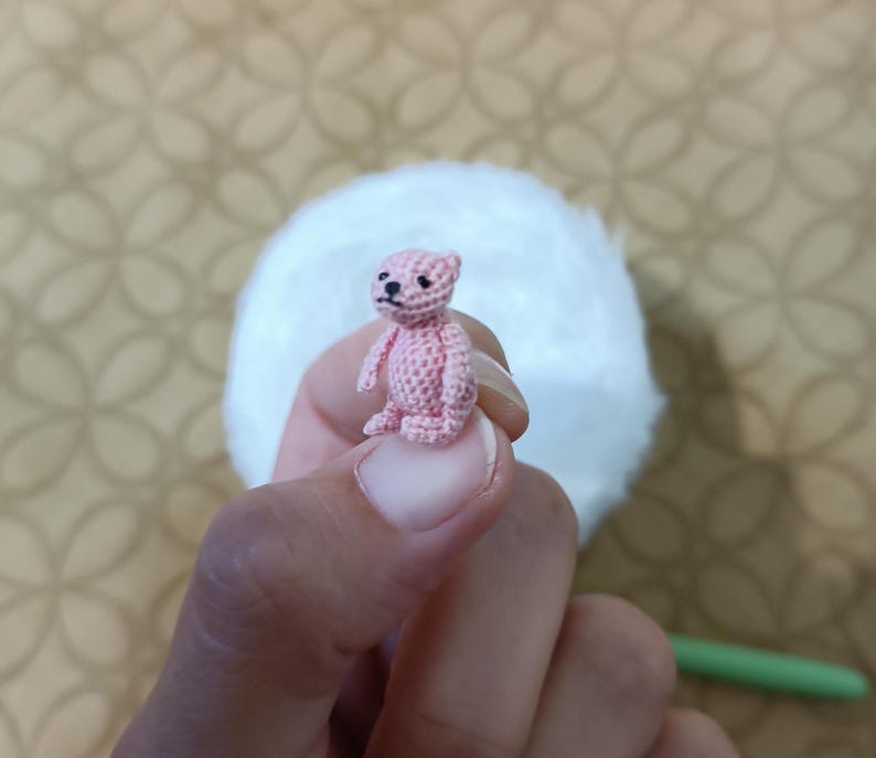 Extreme Micro Teddy Bear Light Pink Miniature Teddy Bear OOAK Micro ...