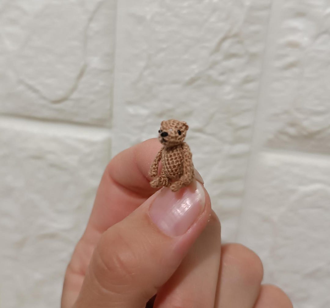 Extreme Micro Teddy Bear Brown Miniature Teddy Bear OOAK Micro Teddy ...