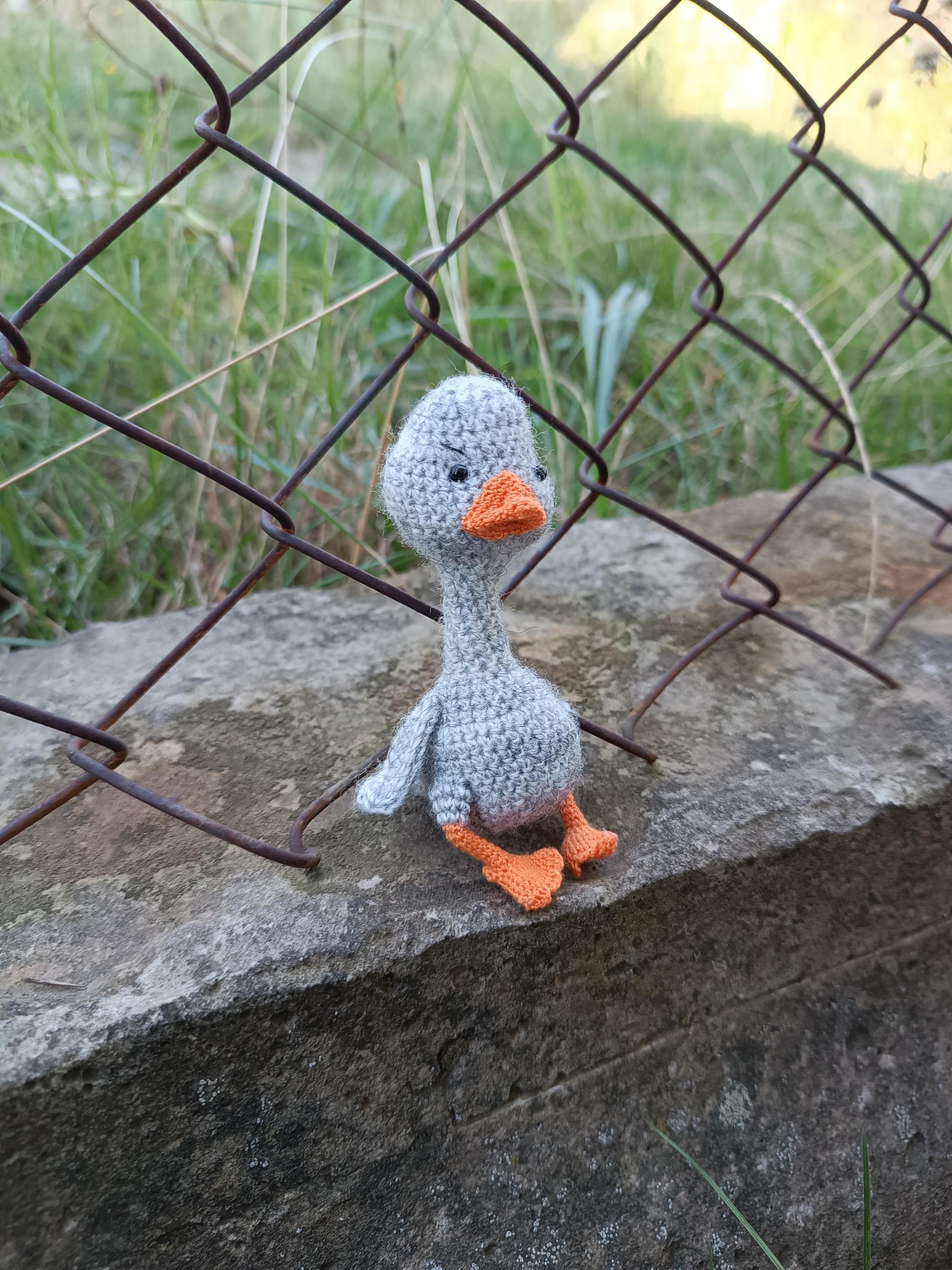 Miniature Gray Goose Crochet Little Goose Dollhouse Handmade Mini Toy ...