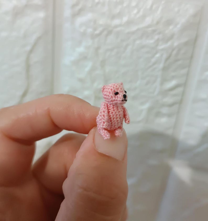 Extreme Micro Teddy Bear Light Pink Miniature Teddy Bear OOAK Micro ...