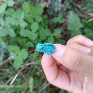 Extreme Micro Teddy Bear Blue Miniature Teddy Bear OOAK Micro Teddy ...