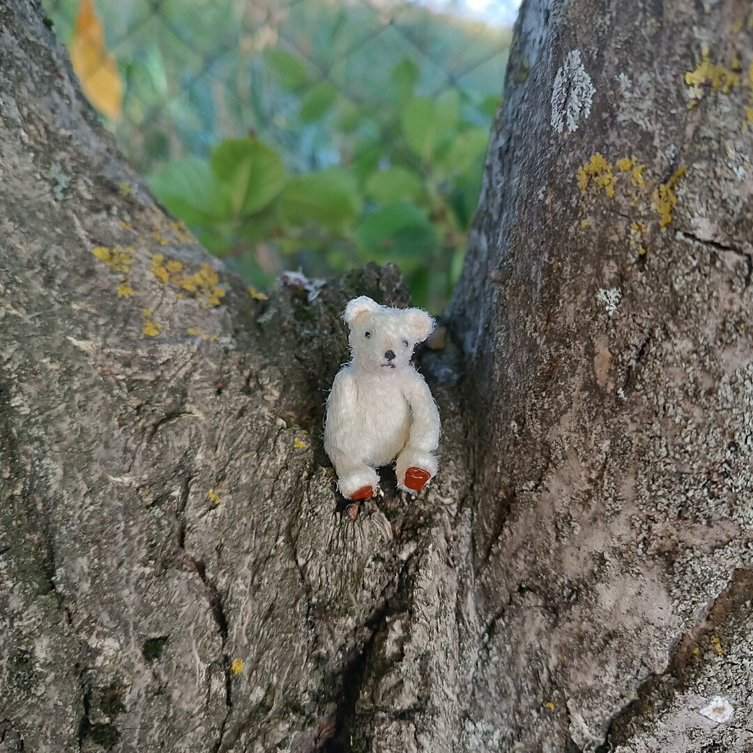 White Miniature Teddy Bear Dollhouse Miniature Toy Teddy Bear Ooak ...