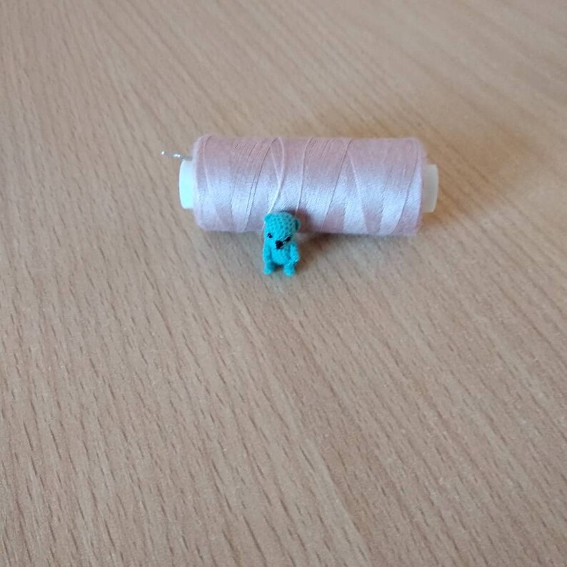 Extreme Micro Teddy Bear Blue Miniature Teddy OOAK Micro Teddy Bear 1,5 ...