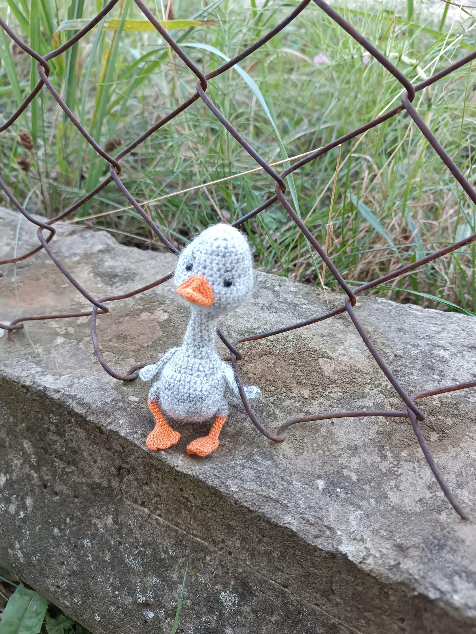 Miniature Gray Goose Crochet Little Goose Dollhouse Handmade Mini Toy ...
