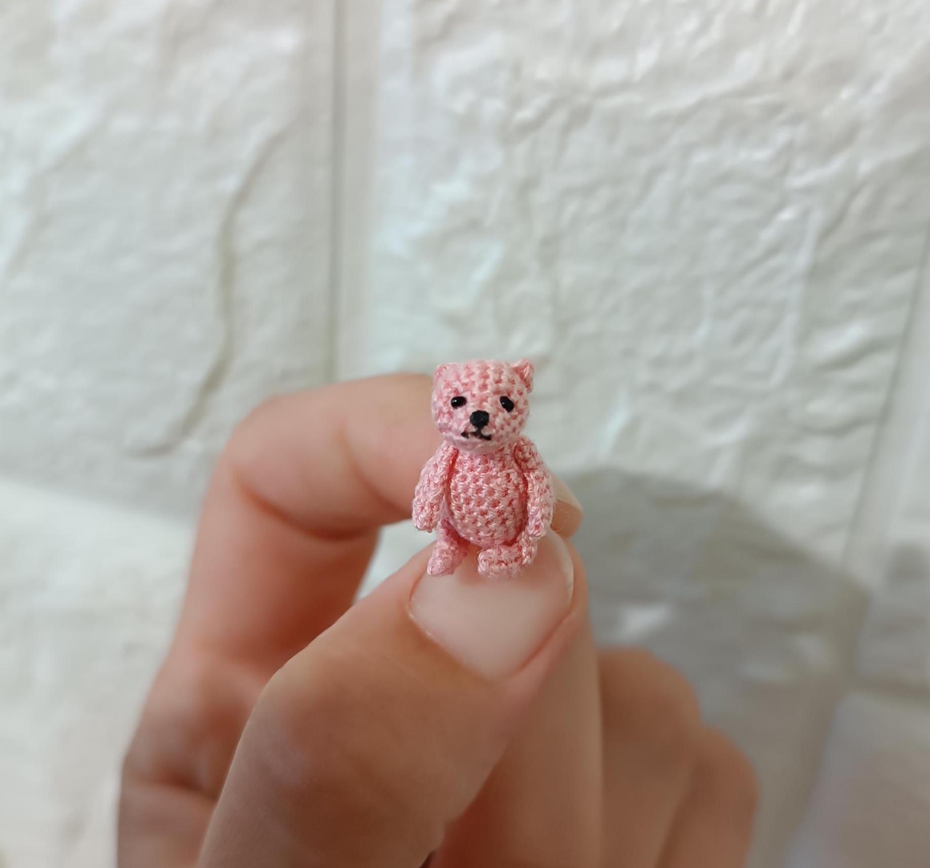 Extreme Micro Teddy Bear Light Pink Miniature Teddy Bear OOAK Micro ...