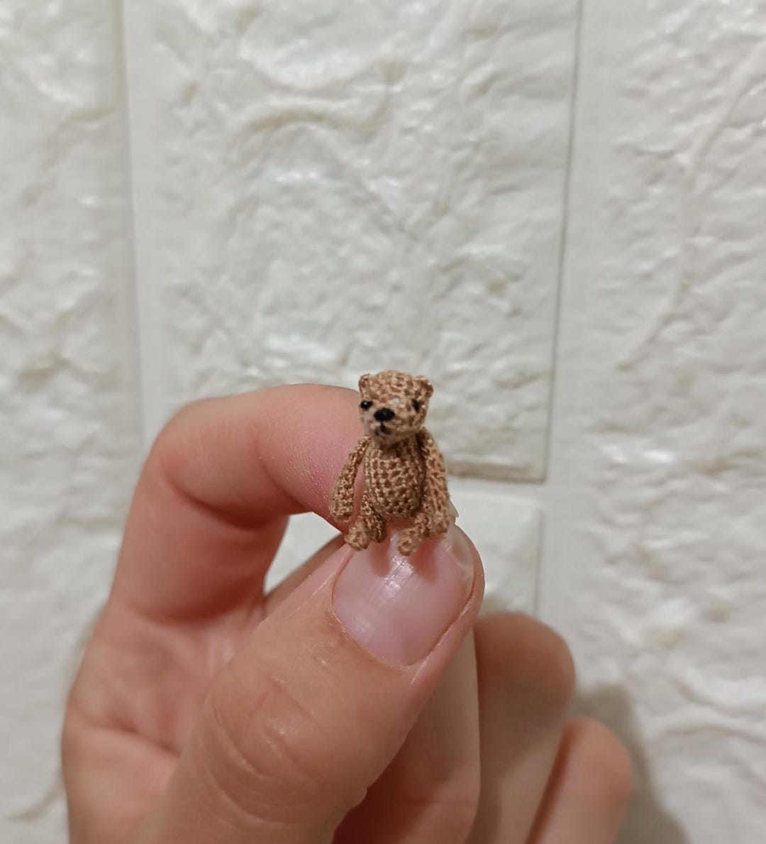 Extreme Micro Teddy Bear Brown Miniature Teddy Bear OOAK Micro Teddy ...