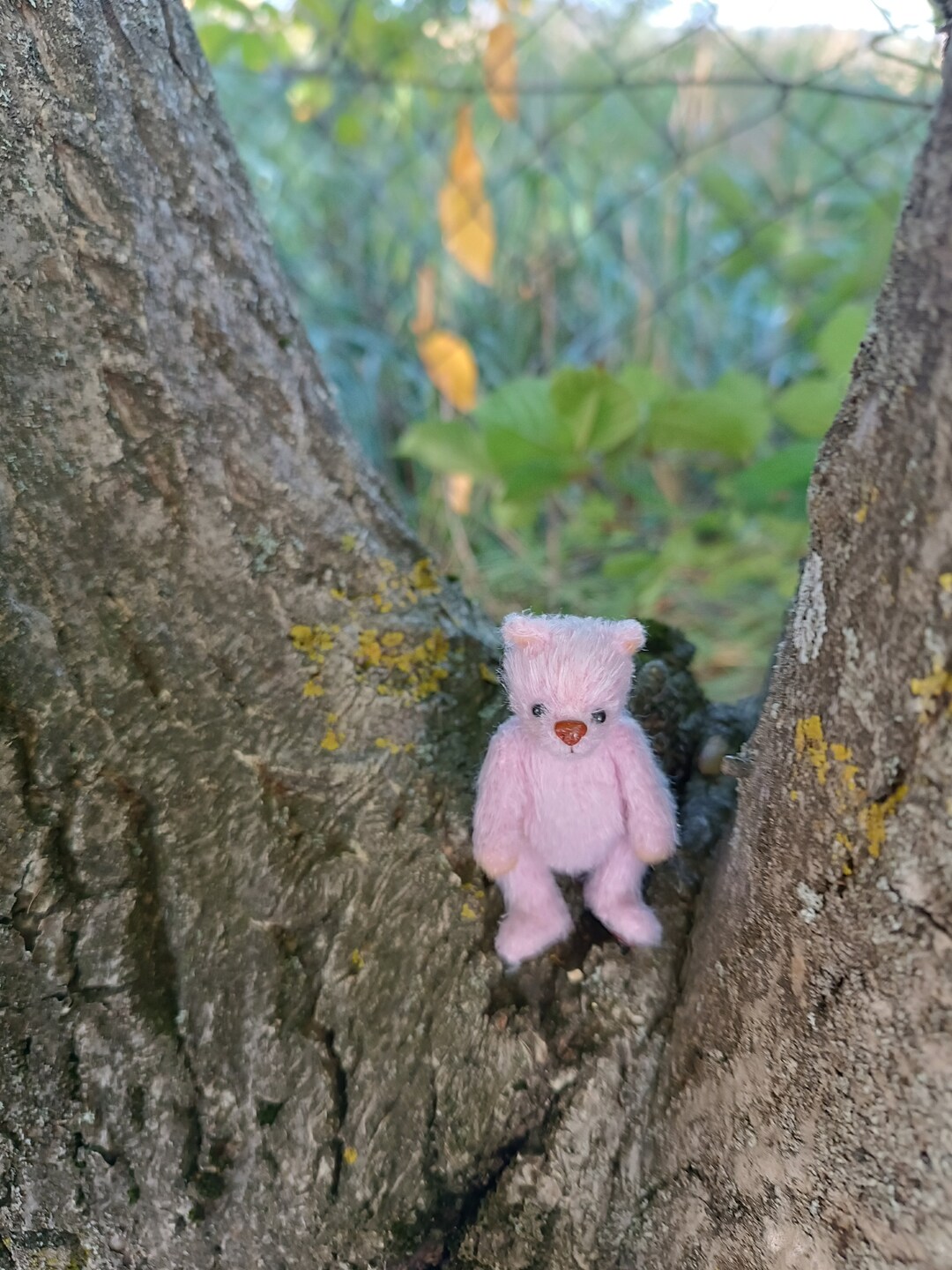 Pink Miniature Teddy Bear Micro Teddy Bear Ooak Dollhouse Mini Toy ...