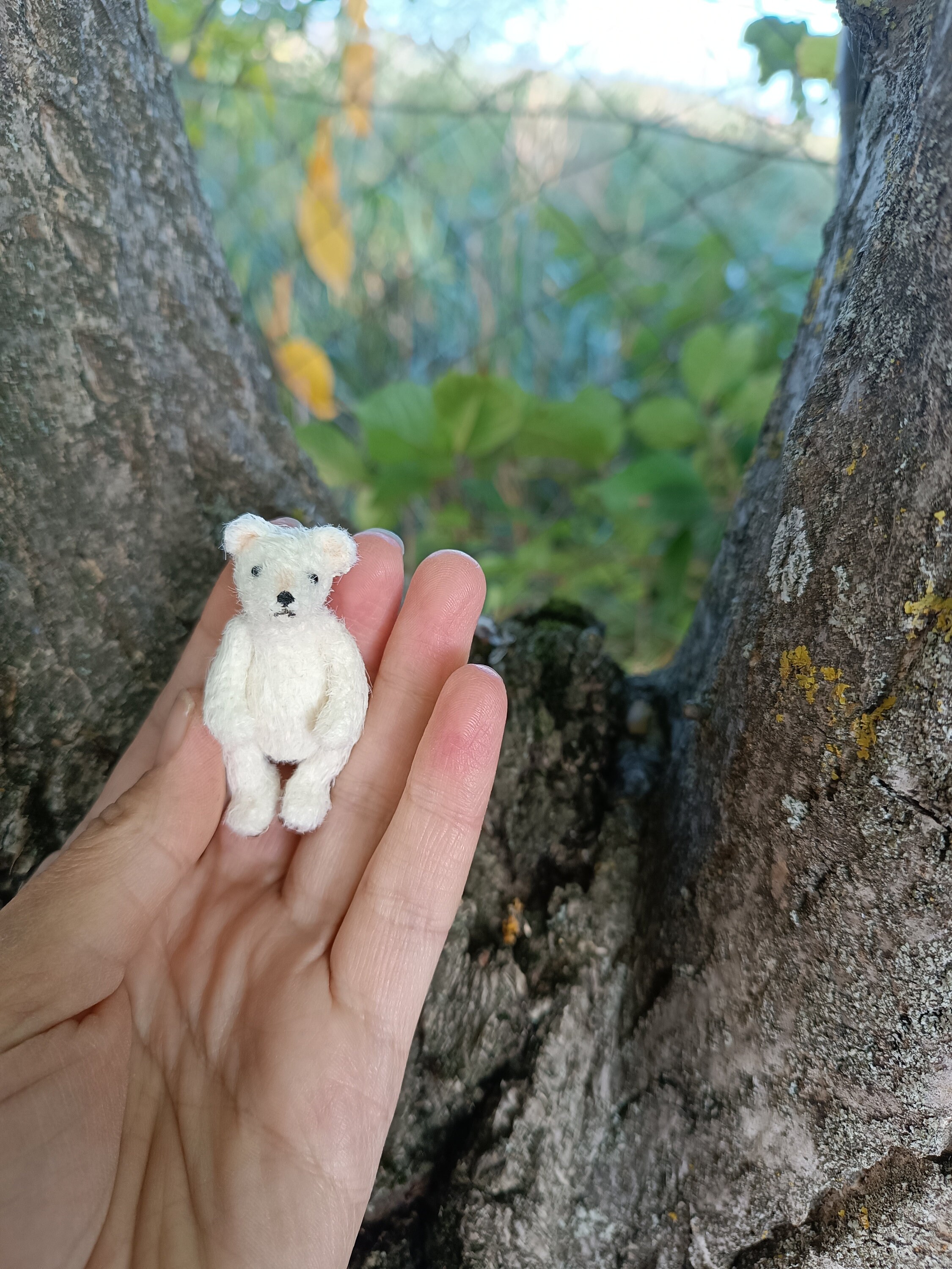 White Miniature Teddy Bear Dollhouse Miniature Toy Teddy Bear Ooak ...