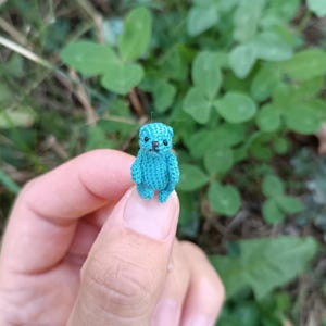 Extreme Micro Teddy Bear Blue Miniature Teddy Bear OOAK Micro Teddy ...