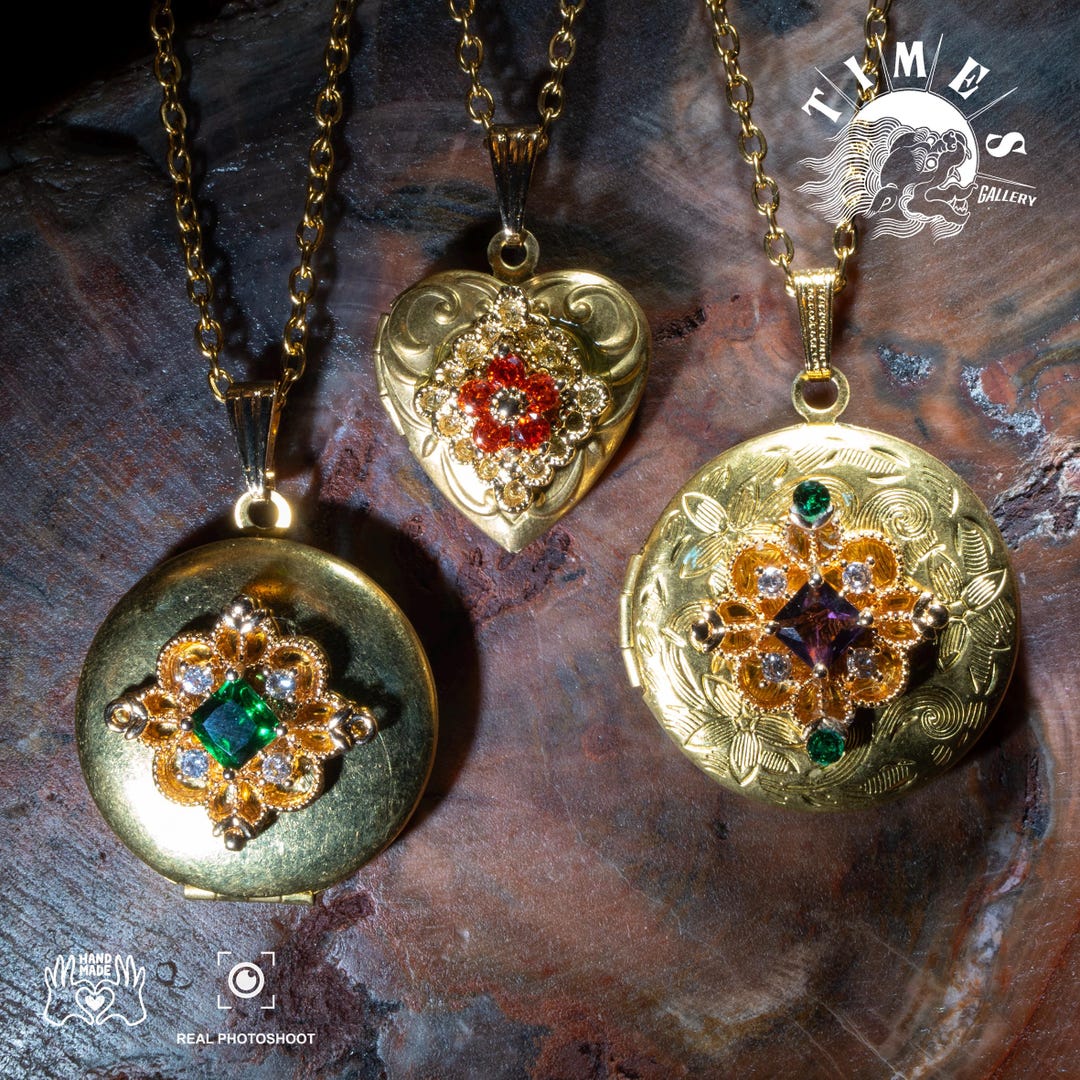 Gold Locket With Photos, Tiny Locket Necklace, Personalised Photo ...